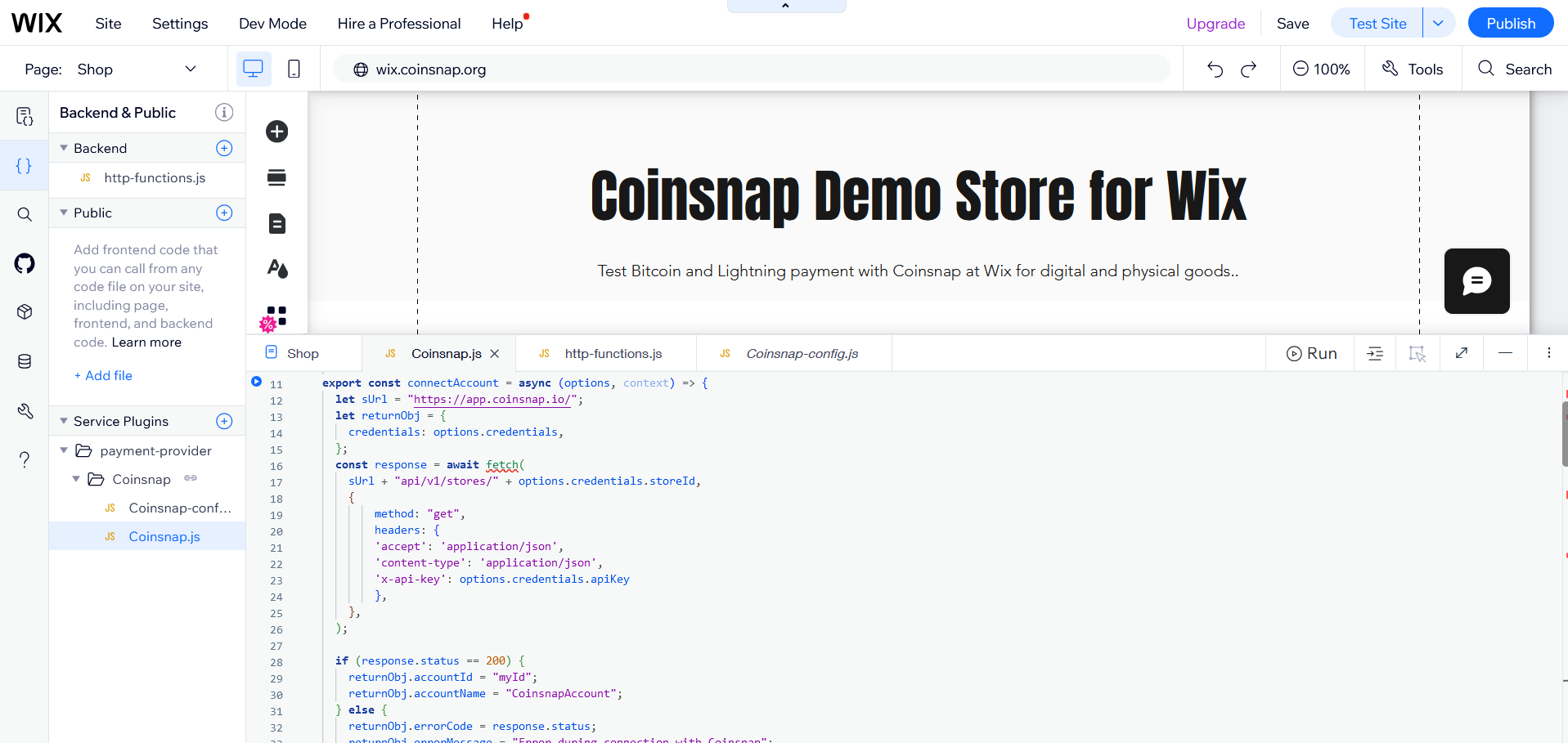 GitHub - Coinsnap/Coinsnap-for-Wix